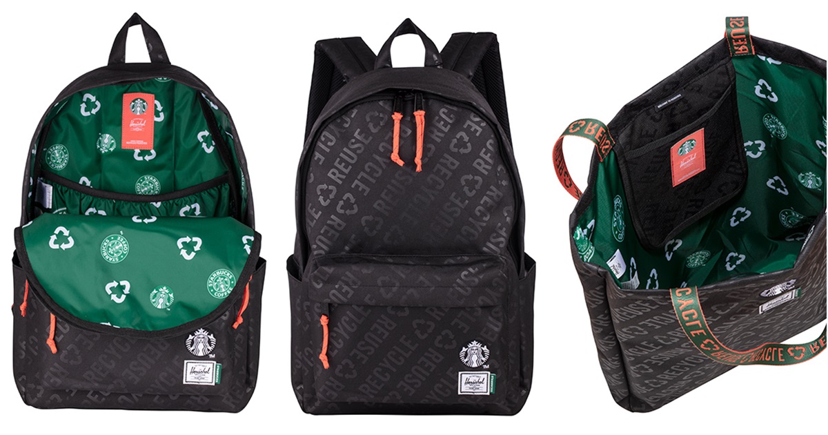 星巴克 X HERSCHEL SUPPLY多款聯名商品新登場！簡練文字滿版設計又潮又環保！ － COOL SIS 酷女孩